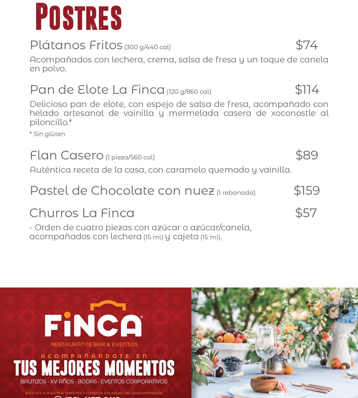 Menú Digital - La Finca