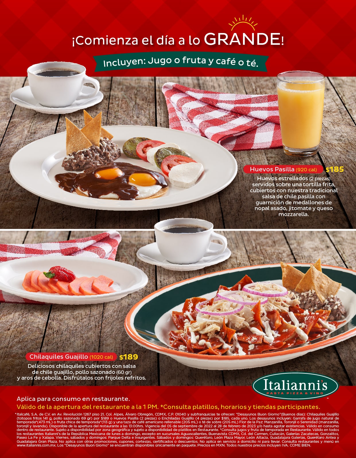 Menú Digital - Italiannis